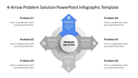 Arrow 1 Spotlight Slide - 4-Arrow Problem Solution Template - SlideModel