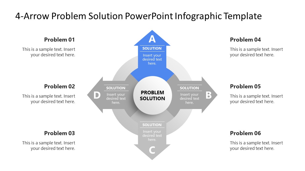 4-Arrow Problem Solution PowerPoint Template