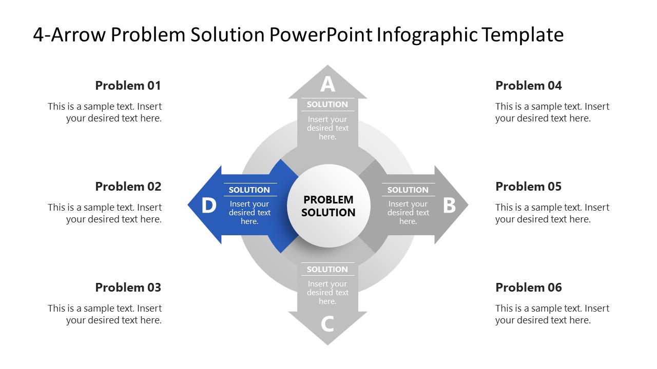 4-Arrow Problem Solution PowerPoint Template
