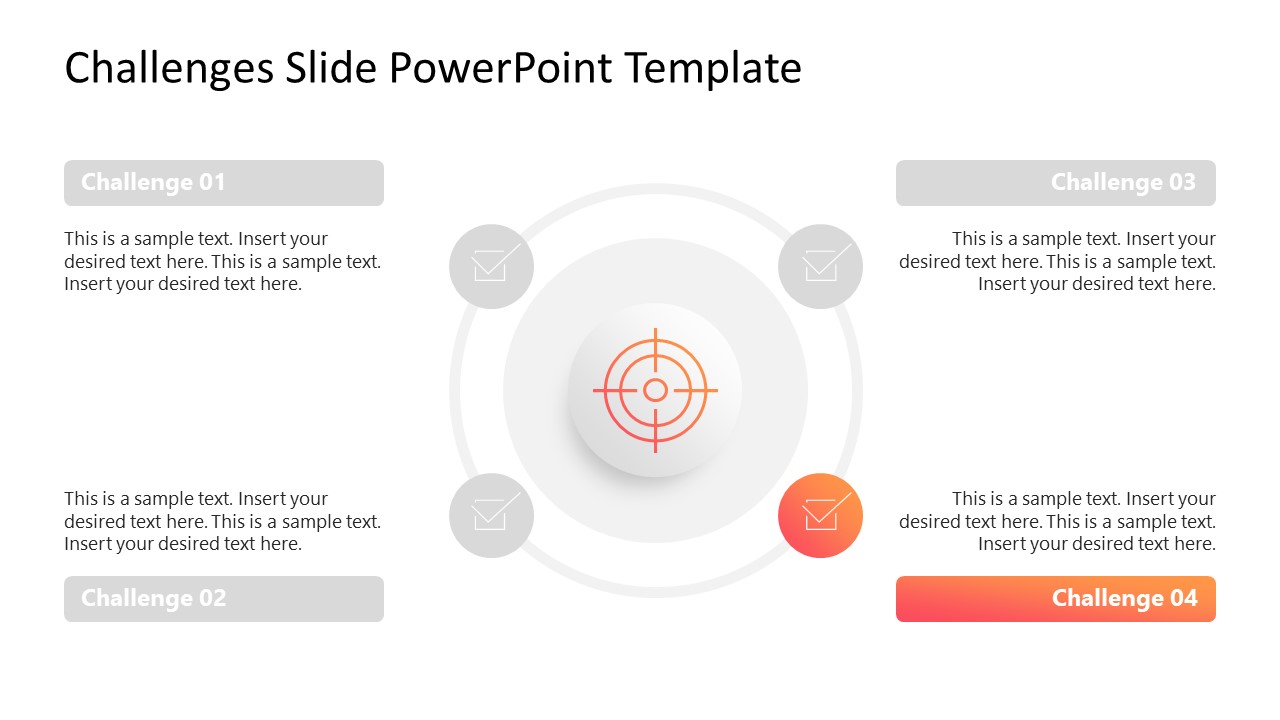 Engaging 4-Step Challenges PowerPoint Layout - SlideModel