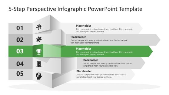 Editable 5-Step Perspective Infographic Slide - SlideModel