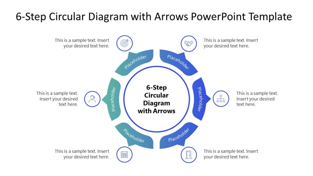 6-Step Circular Arrows Diagram Presentation Template - SlideModel