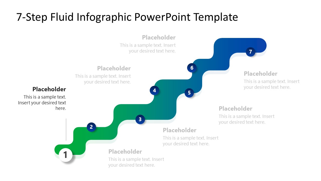 Spotlight Effect Slide - 7-Step Fluid Infographic Template - SlideModel
