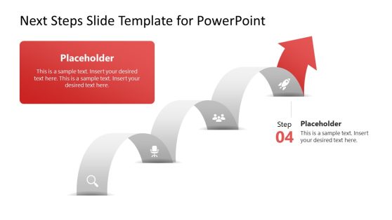 Stage 4 Spotlight Effect - 4-Item Next Steps Slide - SlideModel