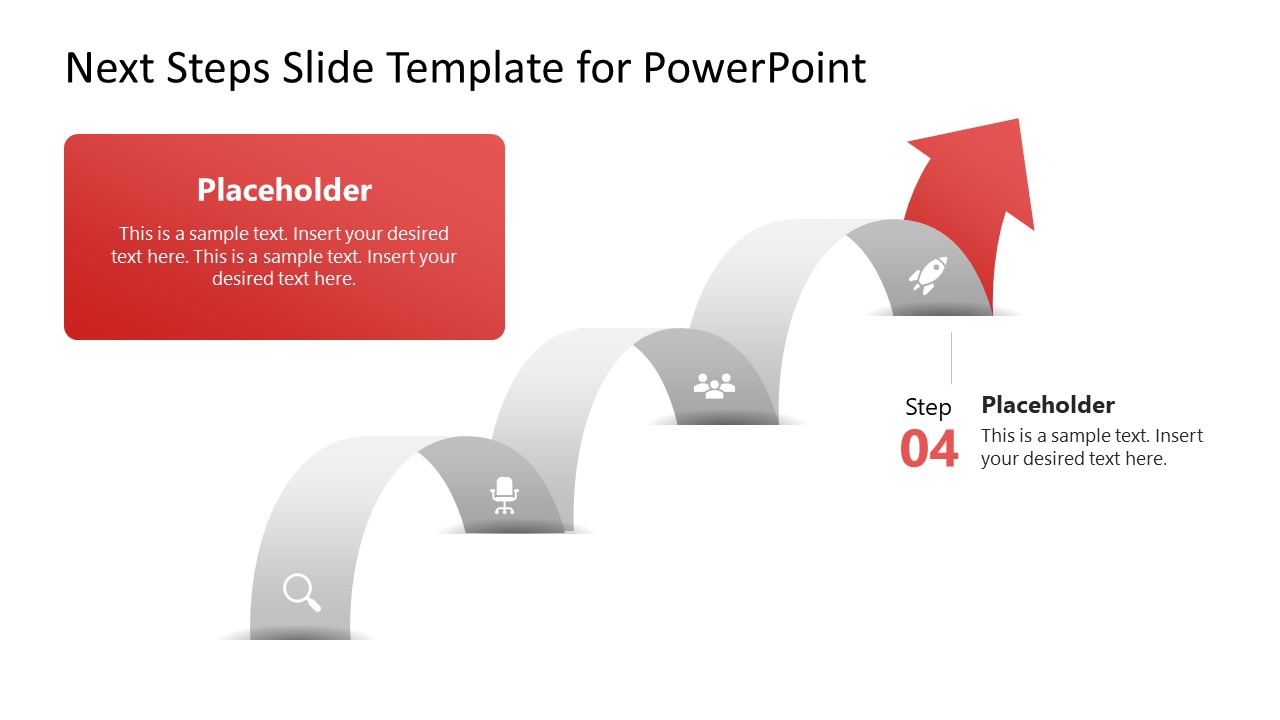 4-Item Next Steps PowerPoint Template