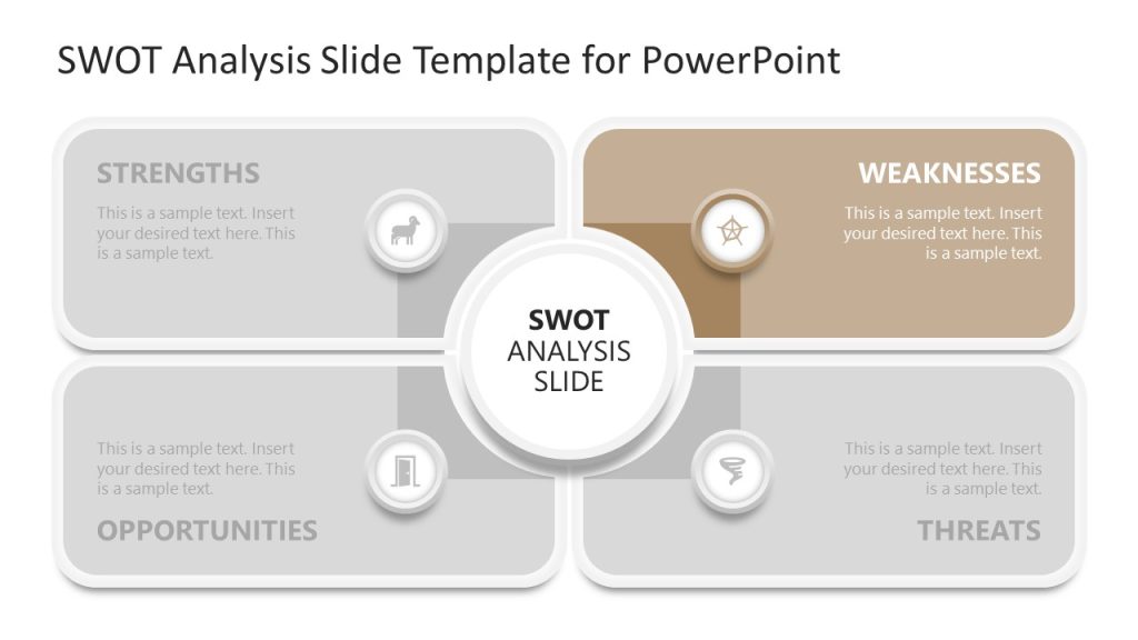 Weaknesses Spotlight Slide - SWOT Analysis Template - SlideModel