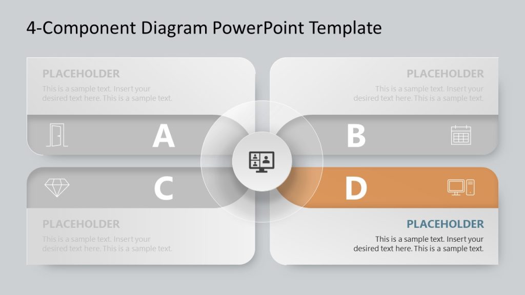 4-Component Diagram Presentation Template - SlideModel