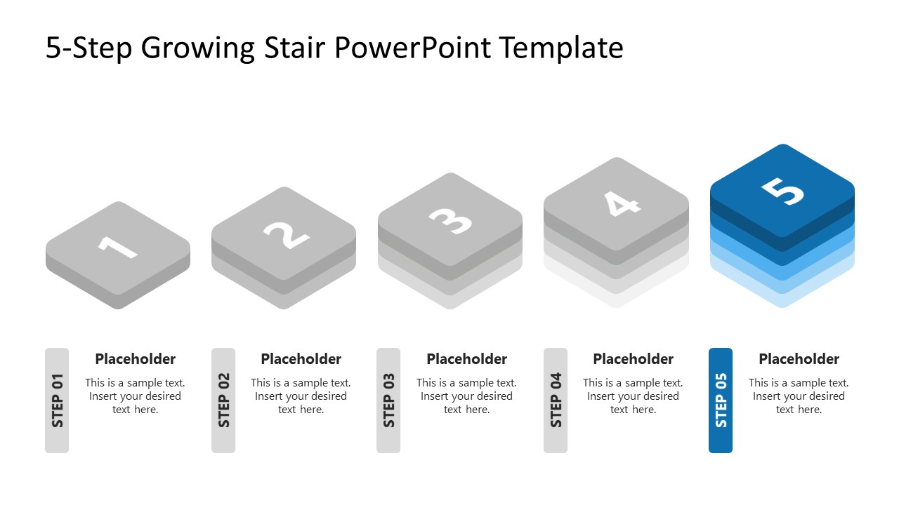 5-Step Growing Stair PowerPoint Template