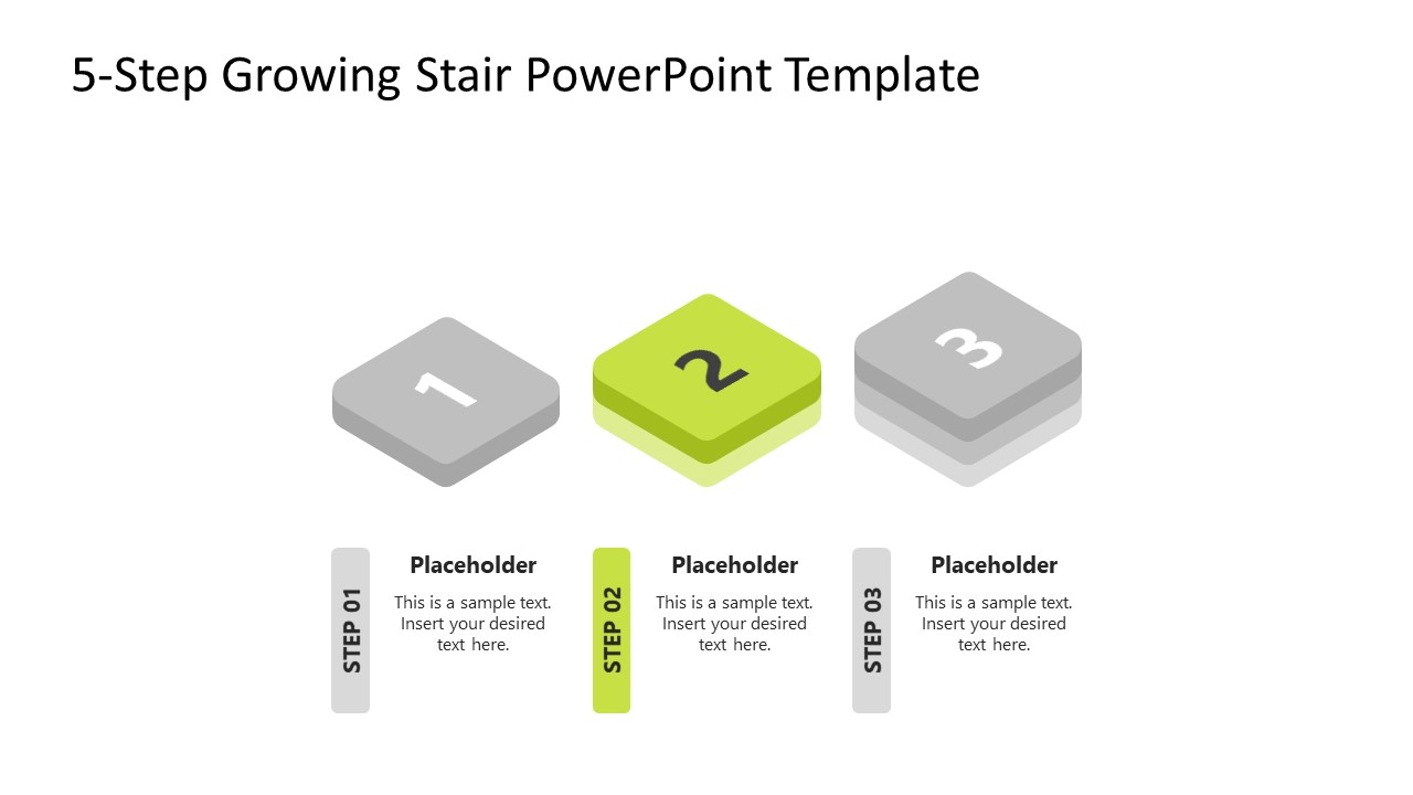 3-Step Growing Stair PowerPoint Template
