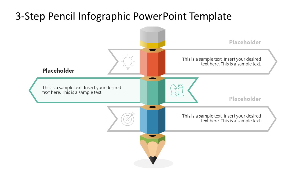 3-Step Pencil Infographic PowerPoint Template