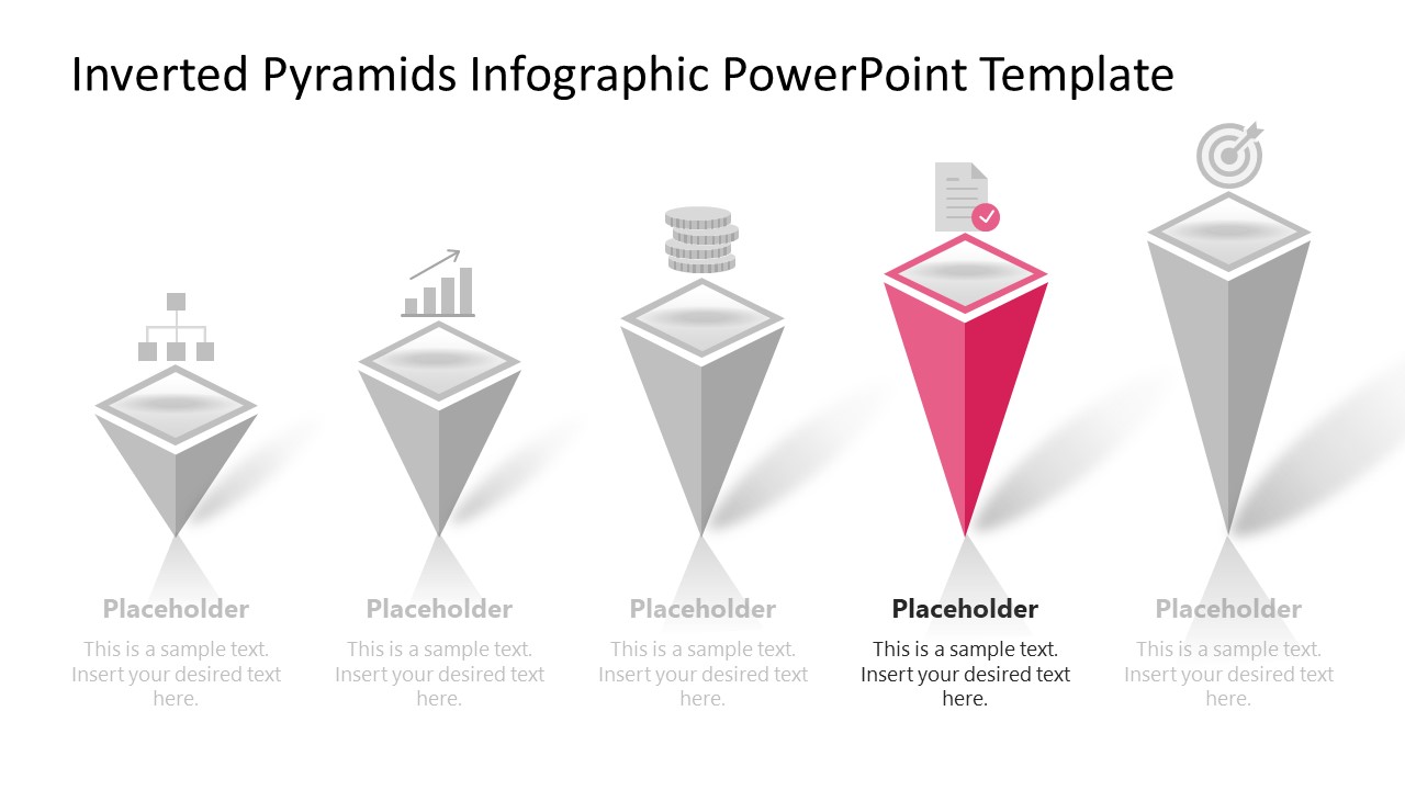 5-Step Inverted Pyramids PowerPoint Template