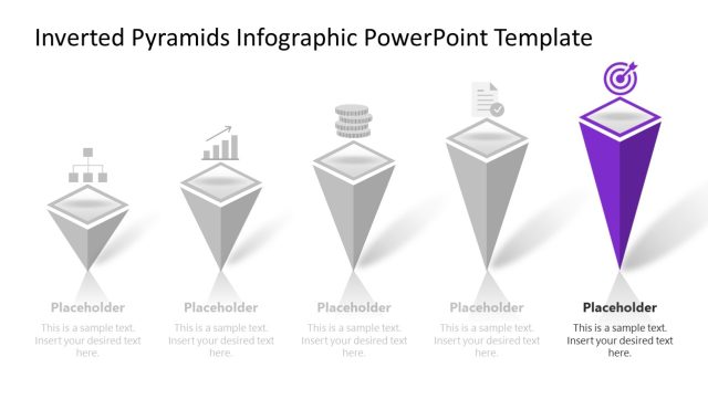 5-Step Inverted Pyramids Template PPT Slide - SlideModel