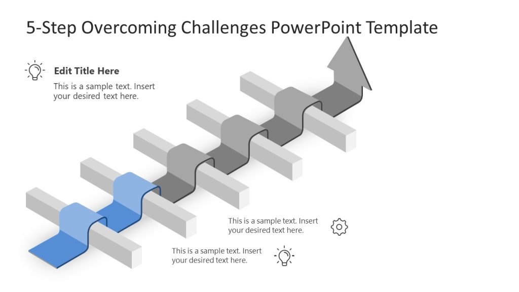 5-Step Overcoming Challenges Presentation Template - SlideModel