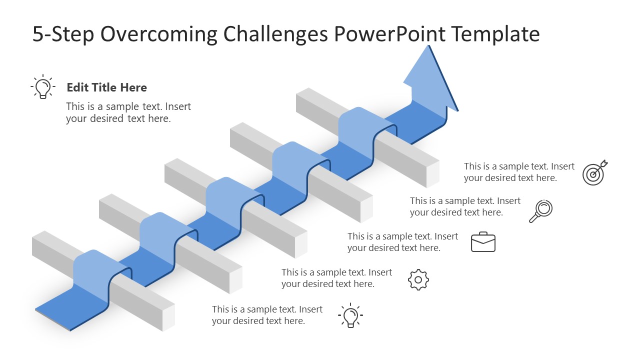 5-Step Overcoming Challenges PowerPoint Template