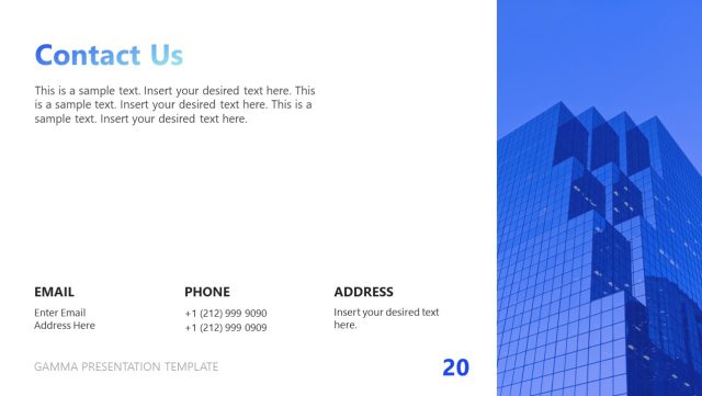 Contact Us Slide - Gamma Template for PowerPoint - SlideModel
