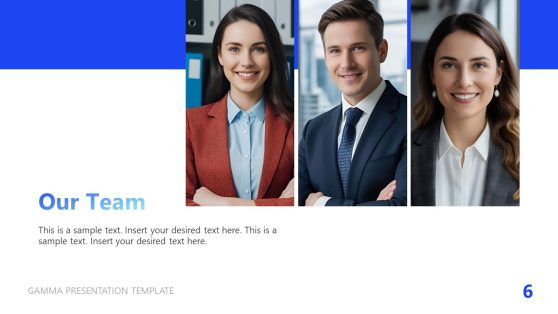 Our Team Slide with Placeholder Image - Gamma PPT Slide Template ...