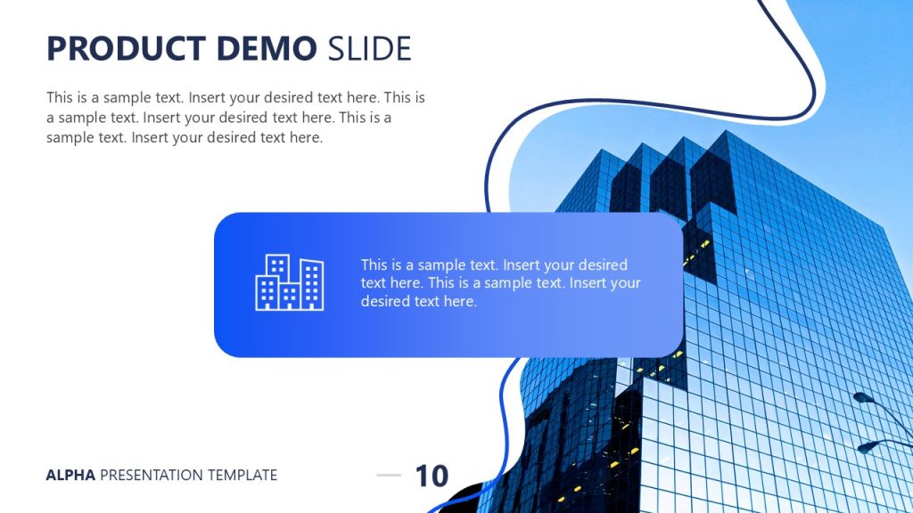 Product Demo Slide for Alpha Presentation Template - SlideModel