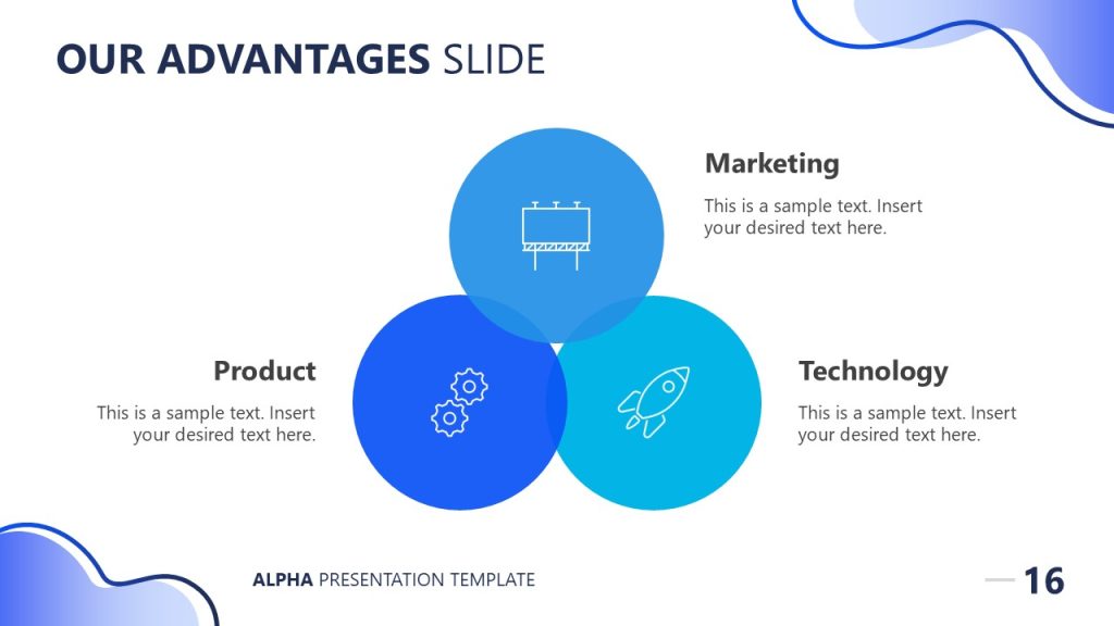 Our Advantages Slide with Three Circles Diagram - SlideModel