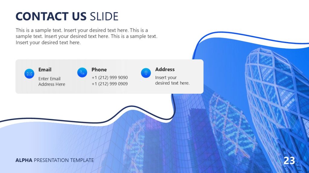 Contact Us Slide - Alpha Presentation Template - SlideModel