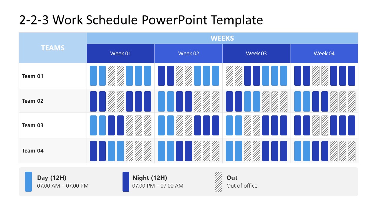 Customizable 2-2-3 Work Schedule Template - SlideModel