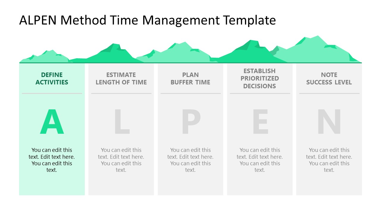 ALPEN Method Time Management PowerPoint Template