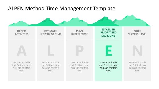 Establish Prioritized Decisions - ALPEN Method PPT Template - SlideModel