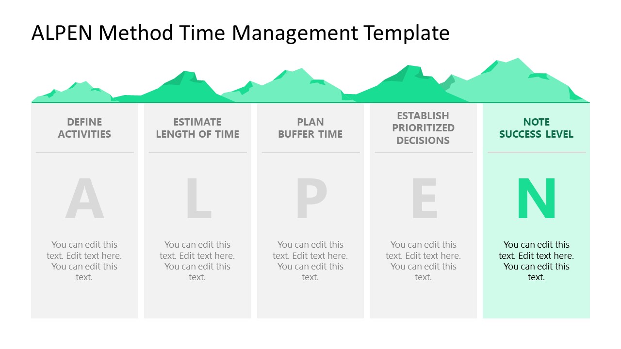 ALPEN Method Time Management PowerPoint Template
