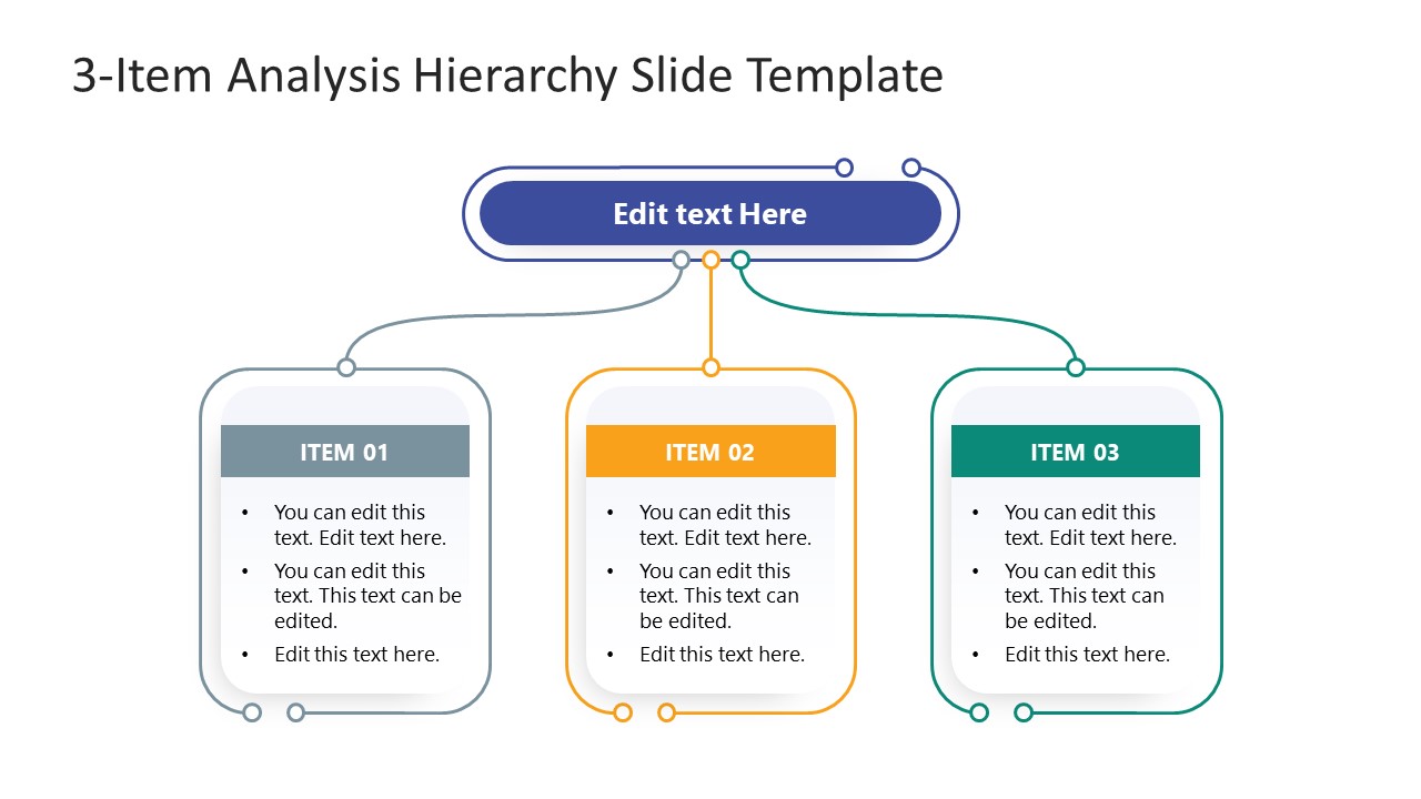 3-Item Analysis Hierarchy PowerPoint Template