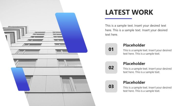 Latest Work PPT Slide - Blue Corporate Overview Slide Template - SlideModel