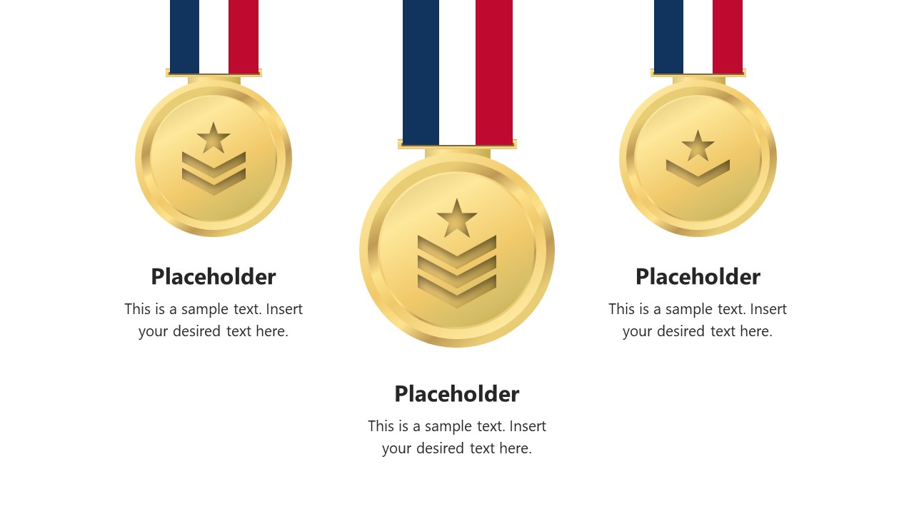 Veterans PowerPoint Slide with Medals - SlideModel