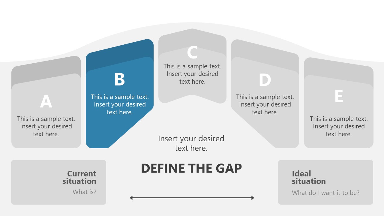 5-Item Bridge Concept Diagram PowerPoint Template