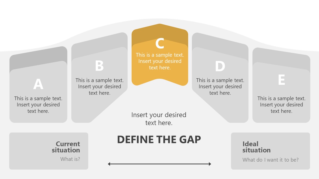 5-Item Bridge Concept Diagram PowerPoint Template