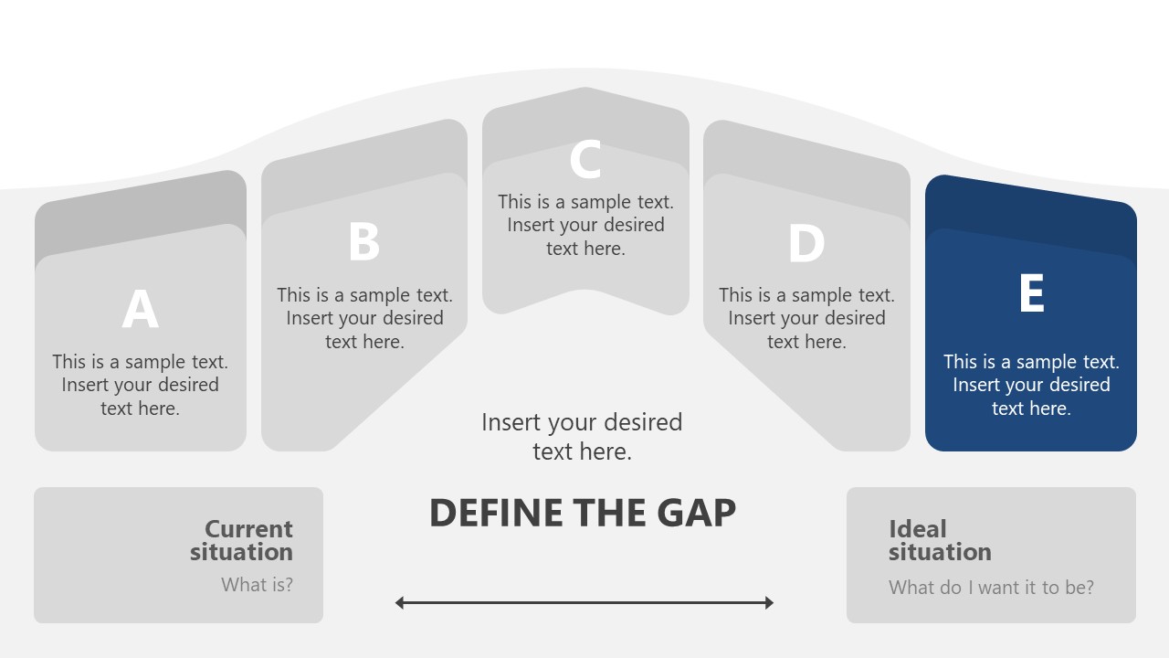 5-Item Bridge Concept Diagram PowerPoint Template