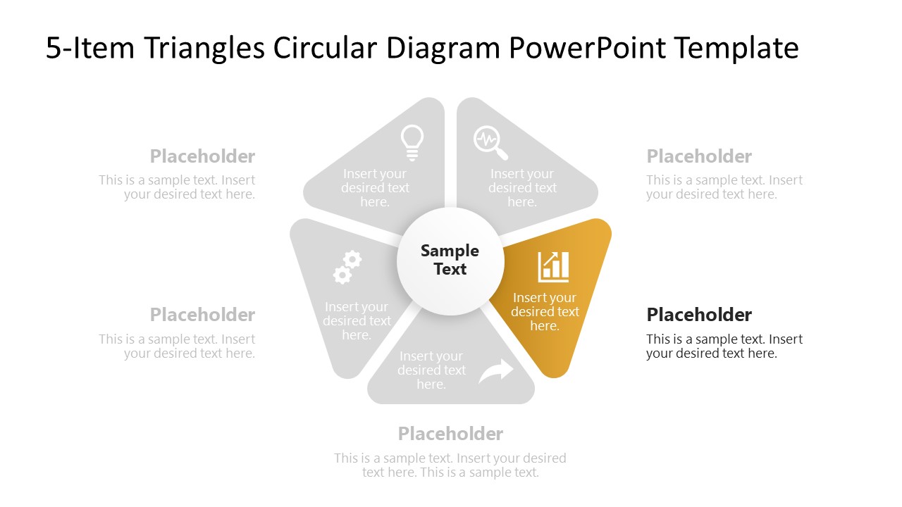 5-Item Triangles PowerPoint Template