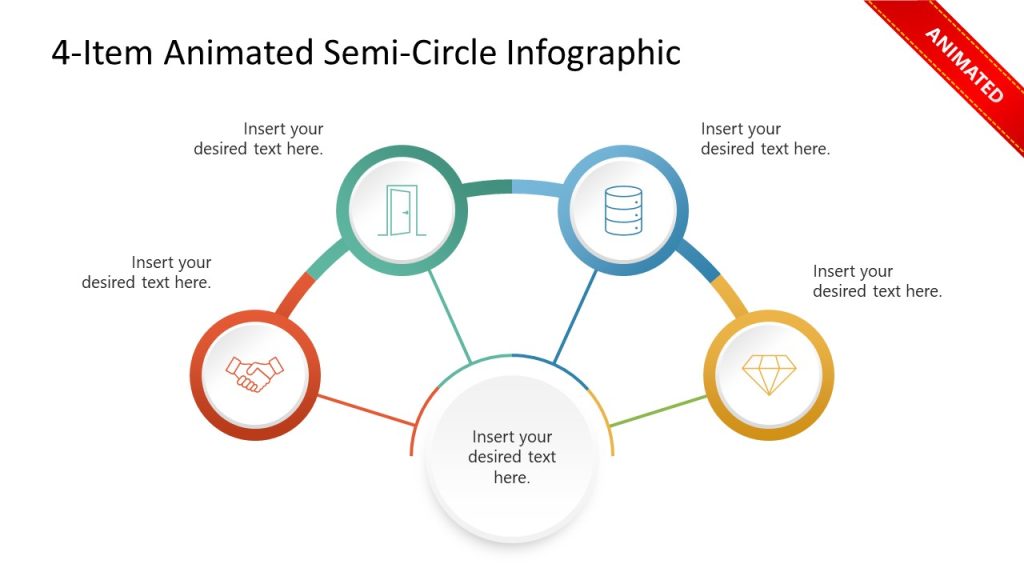 4-Item Animated Semi Circle Infographic PPT Template - SlideModel