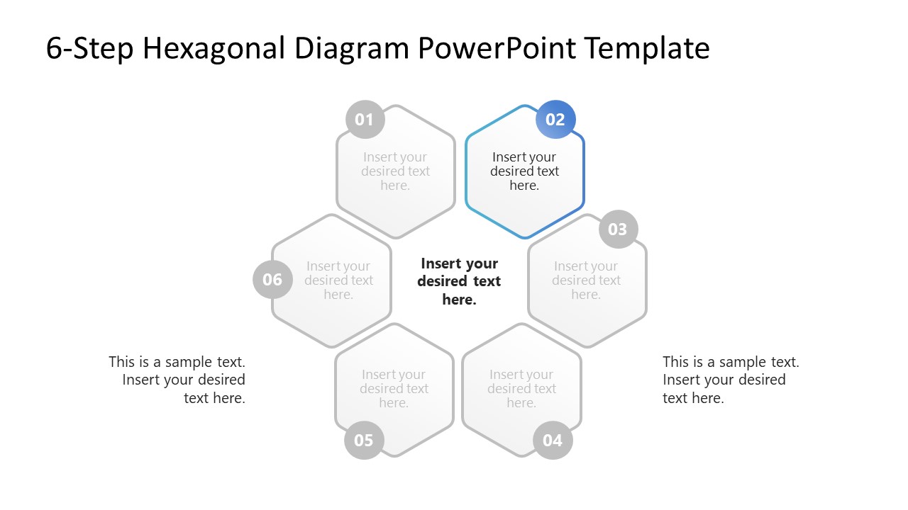 6-Step Hexagonal Diagram PowerPoint Template