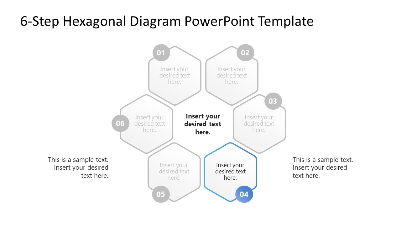 6-Step Hexagonal Diagram PowerPoint Template