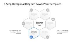 Step 5 PPT Slide - 6-Step Hexagonal Diagram Template - SlideModel