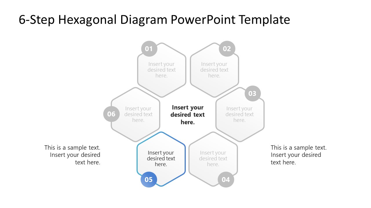 6-Step Hexagonal Diagram PowerPoint Template