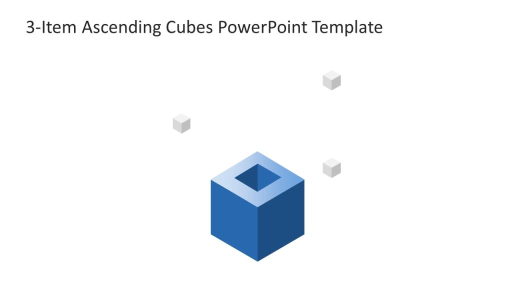 Editable 3-Item Ascending Cubes PPT Template - SlideModel