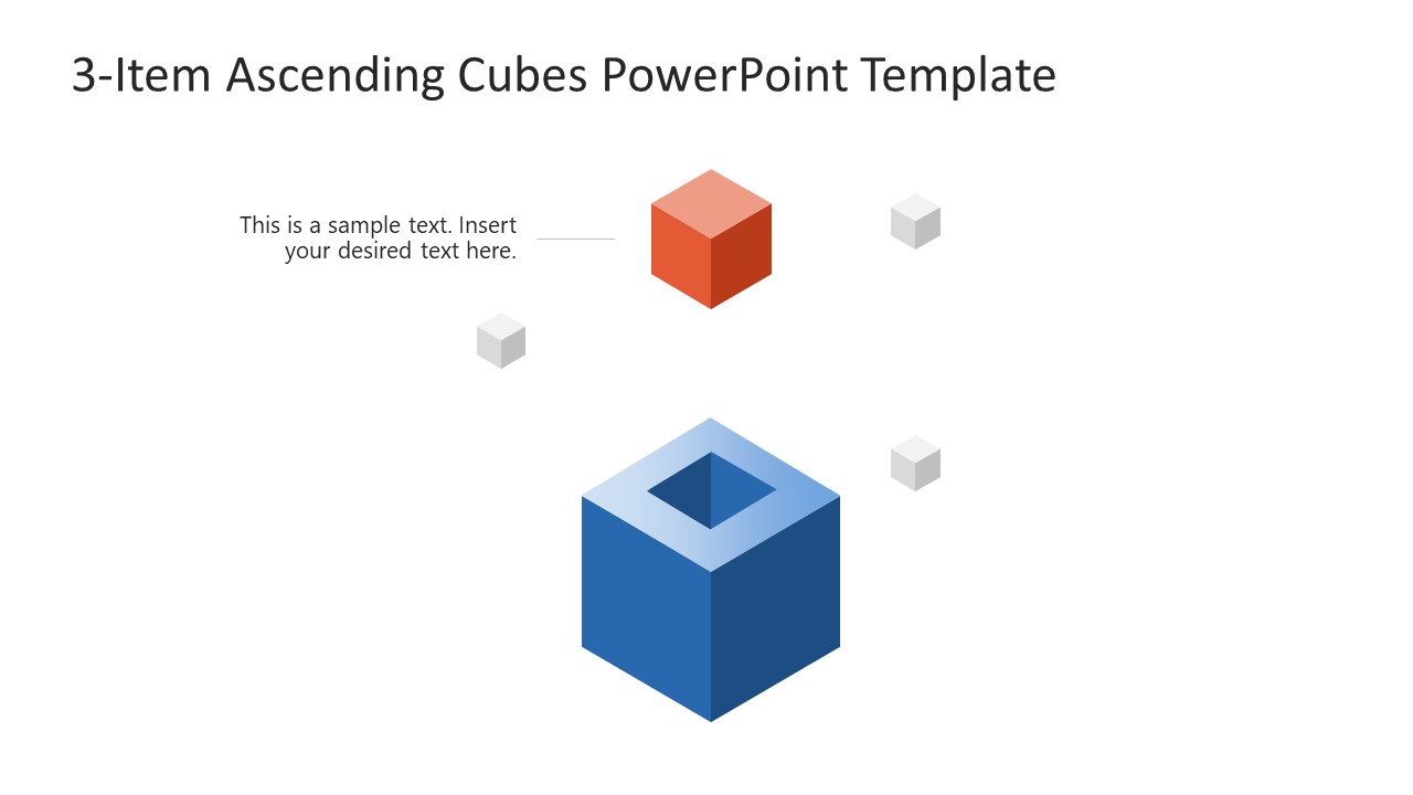 3-Item Ascending Cubes PowerPoint Template
