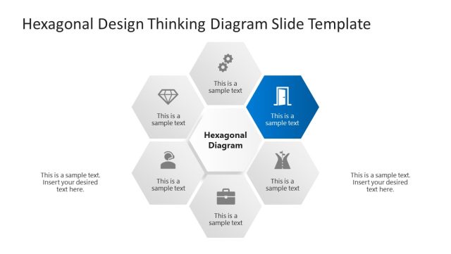 6-Item Hexagonal Design Thinking Diagram Presentation Template - SlideModel