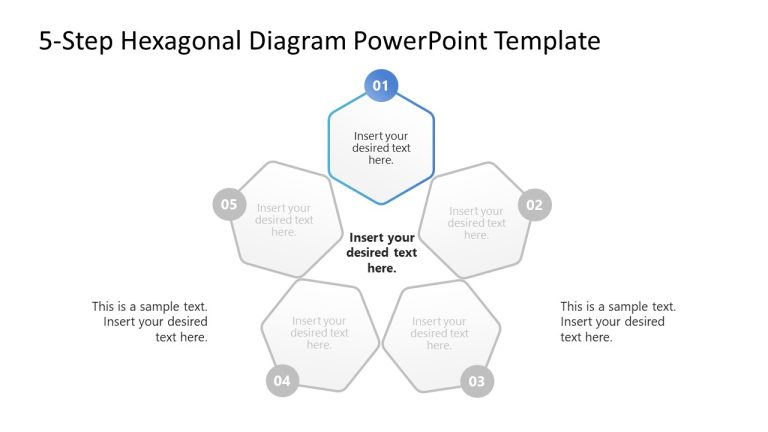 Step 1 Slide - 5-Step Hexagonal Diagram PPT Template - SlideModel