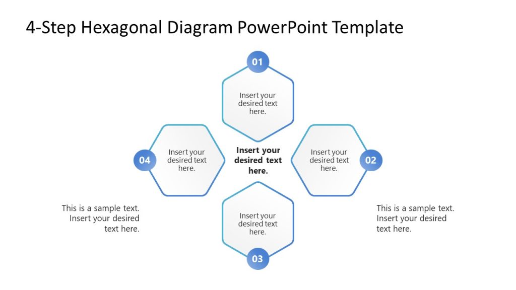 Editable 4-Step Hexagonal Diagram PPT Template - SlideModel