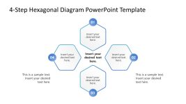 Editable 4-Step Hexagonal Diagram PPT Template - SlideModel