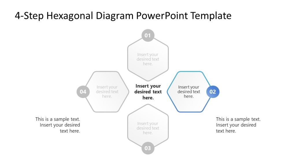 Editable 4-Step Hexagonal Diagram Template - SlideModel