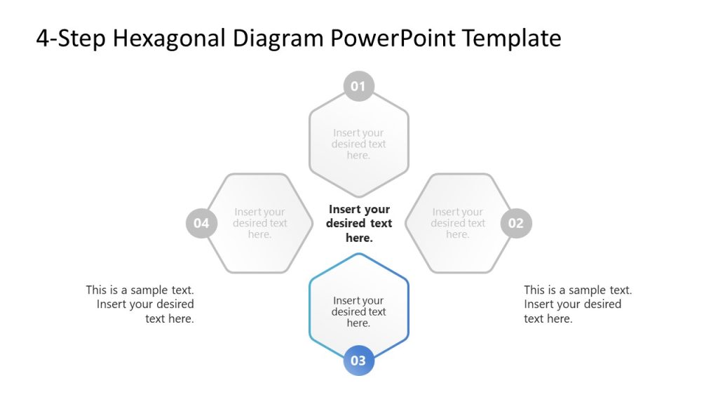 4-Step Hexagonal Diagram Slide with Color Highlight - SlideModel