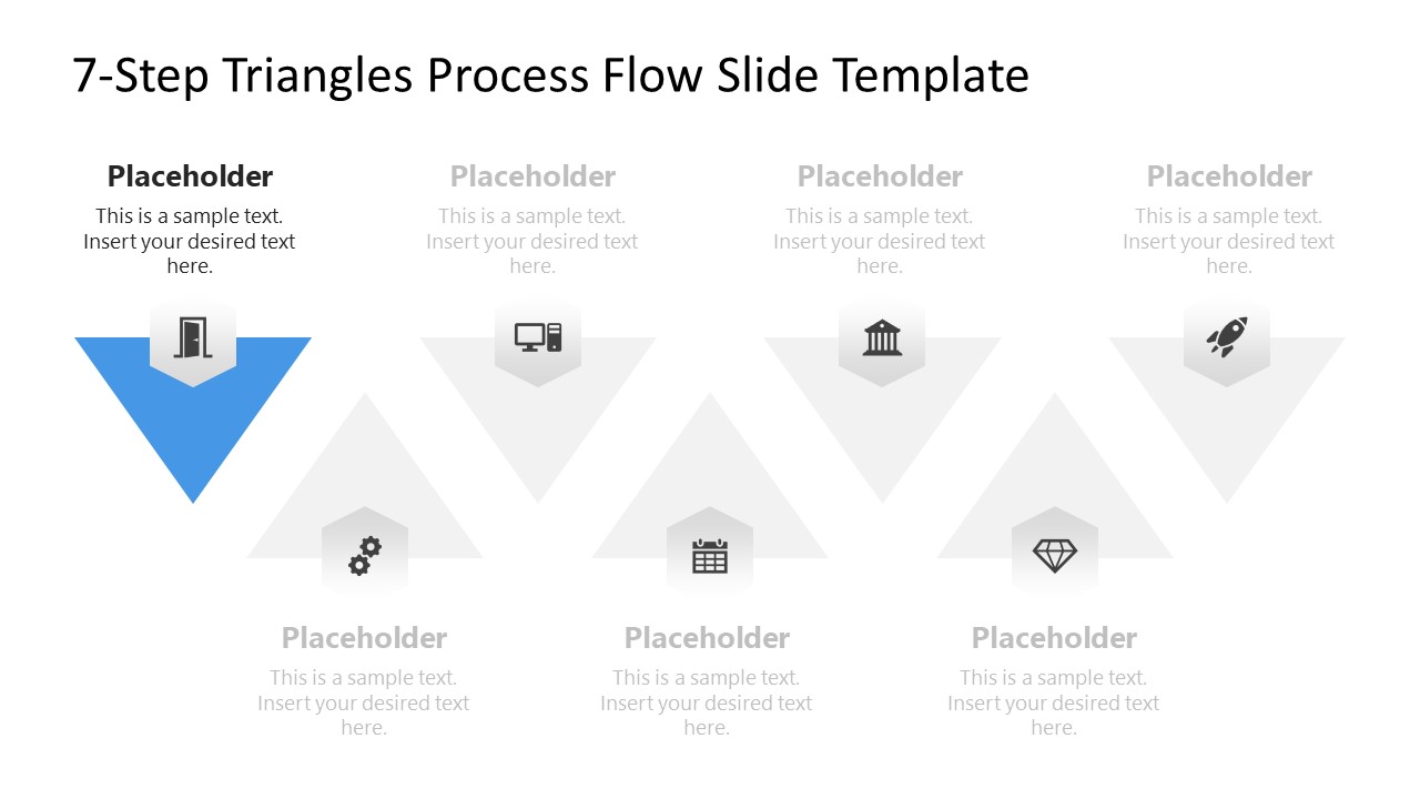 7-Step Triangles Process Flow PowerPoint Template