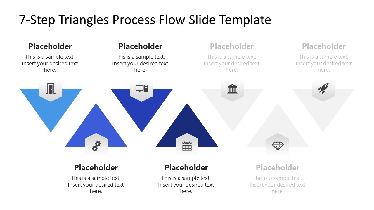 7-Step Triangles Process Flow PowerPoint Template