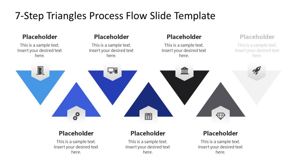 7-Step Triangles Process Flow Slide Diagram Layout - SlideModel